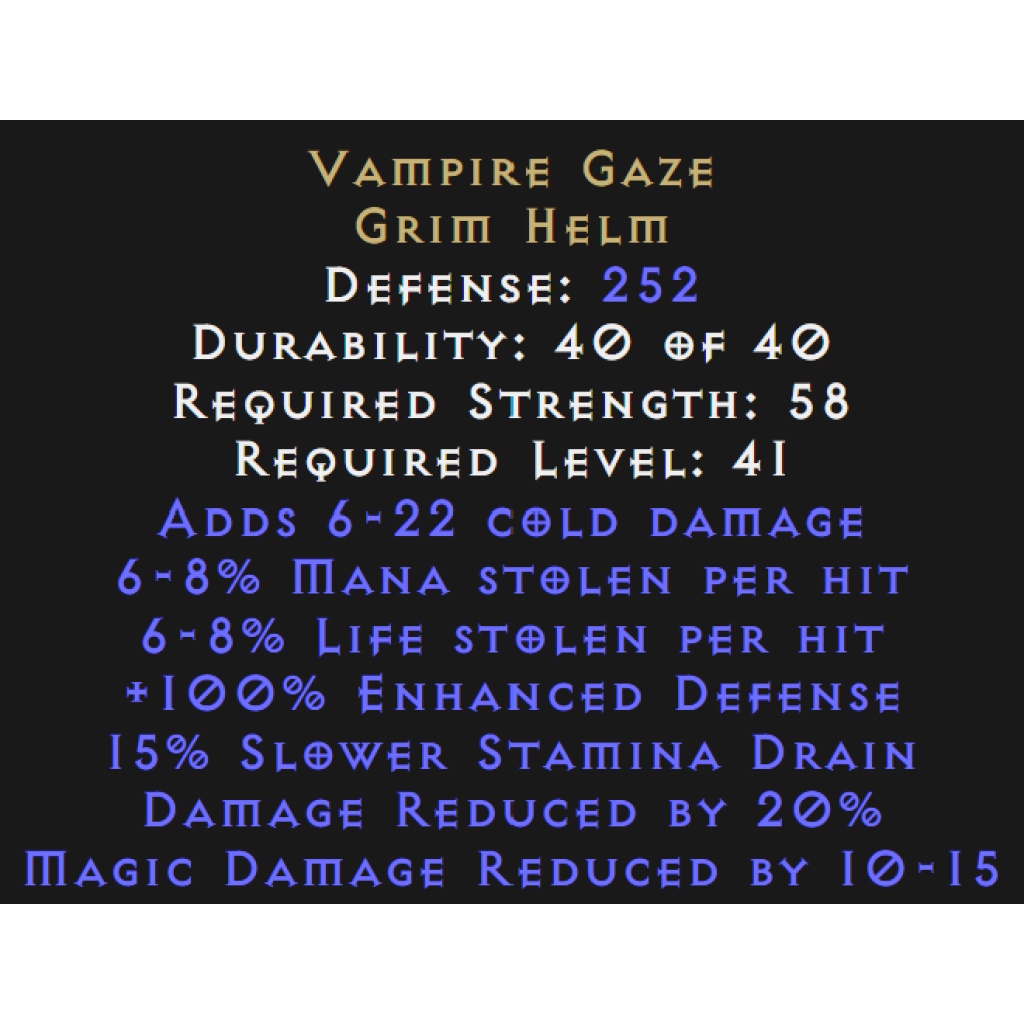 Vampire Gaze 20% DR - Diablo 2 store